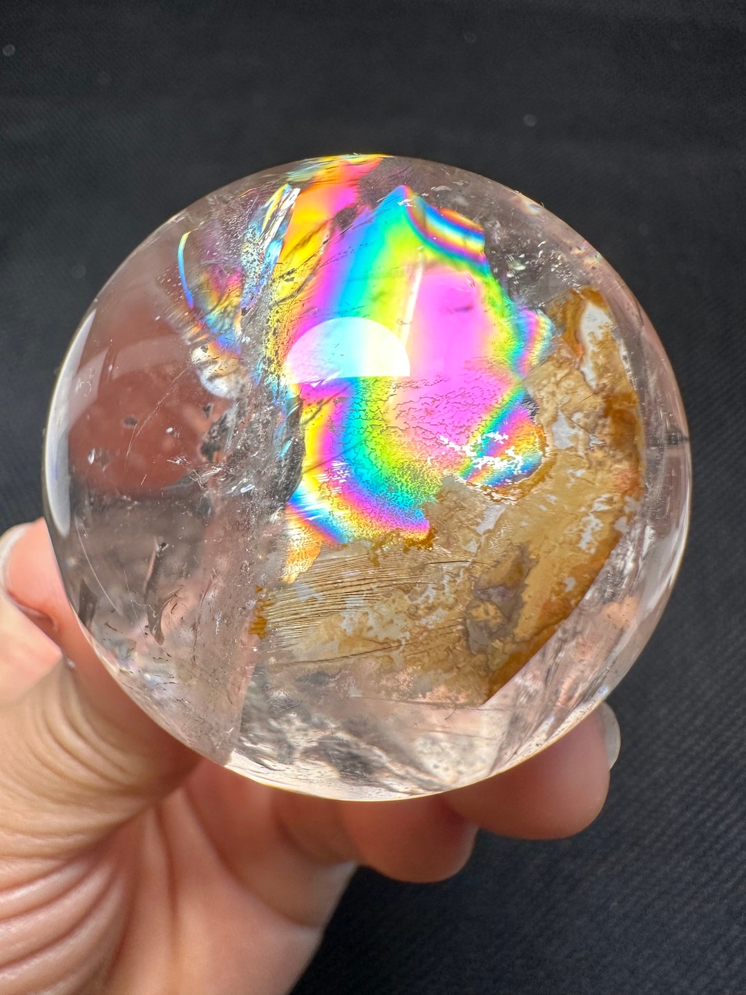 47mm Super Himalayan Rainbow Crystal Ball/energy High Transparency ...