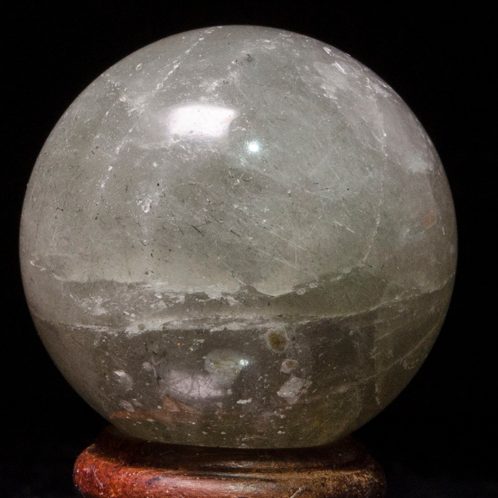 Silver Rutilated Quartz Ball/silver Rutilated Quartz - Etsy