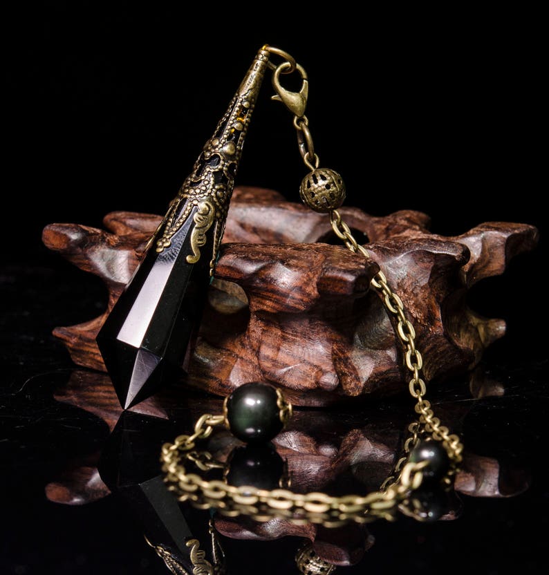 AAAAA Black Obsidian Quartz Pendulum/dowsing Tool for - Etsy