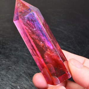 Rainbow Pink Aura Quartz Point/aura Quartz Crystal Tower/aura Quartz ...