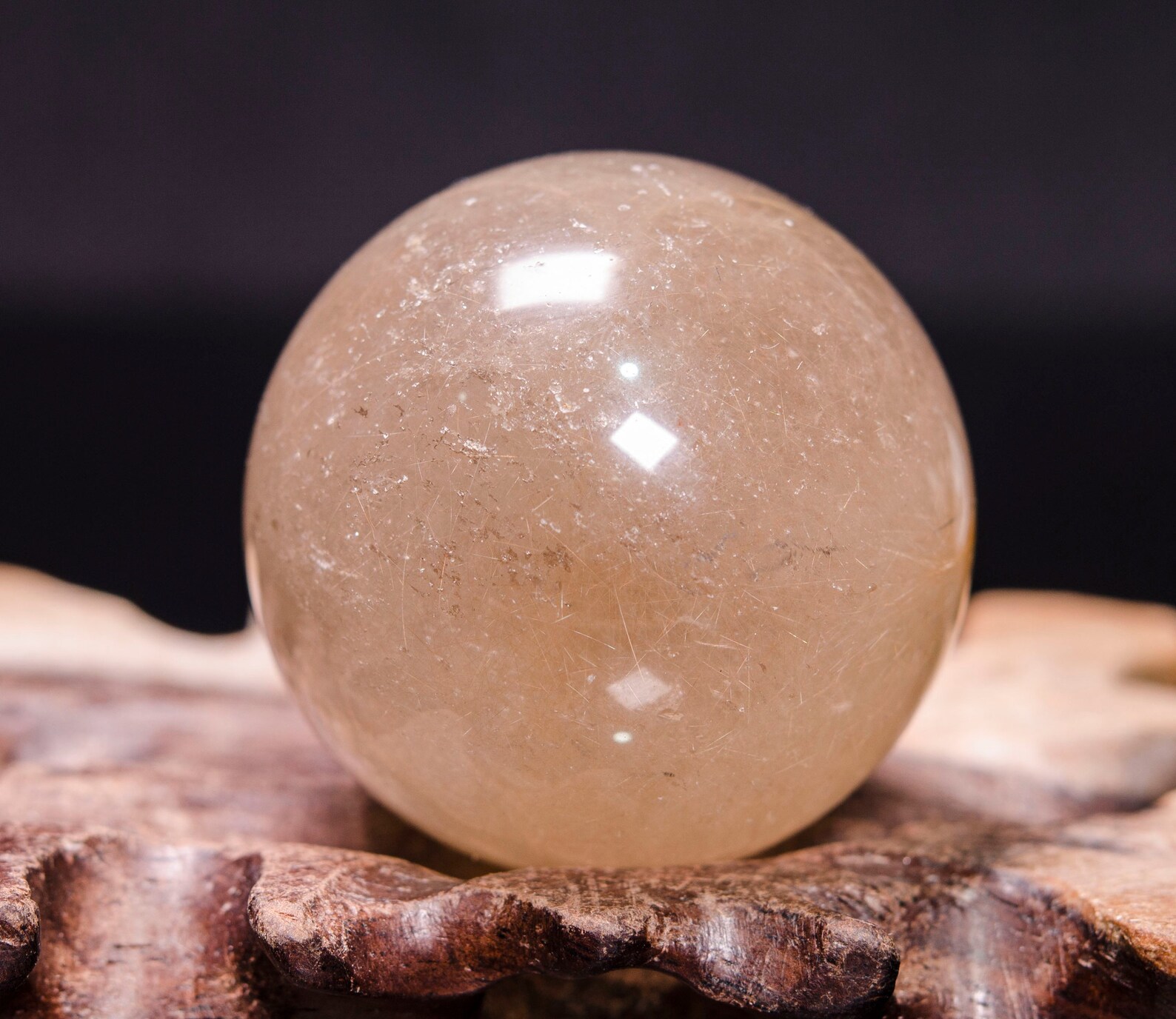 Gold Rutilated Quartz Ball/clear Gold Rutilated Quartz Sphere/rutilated ...