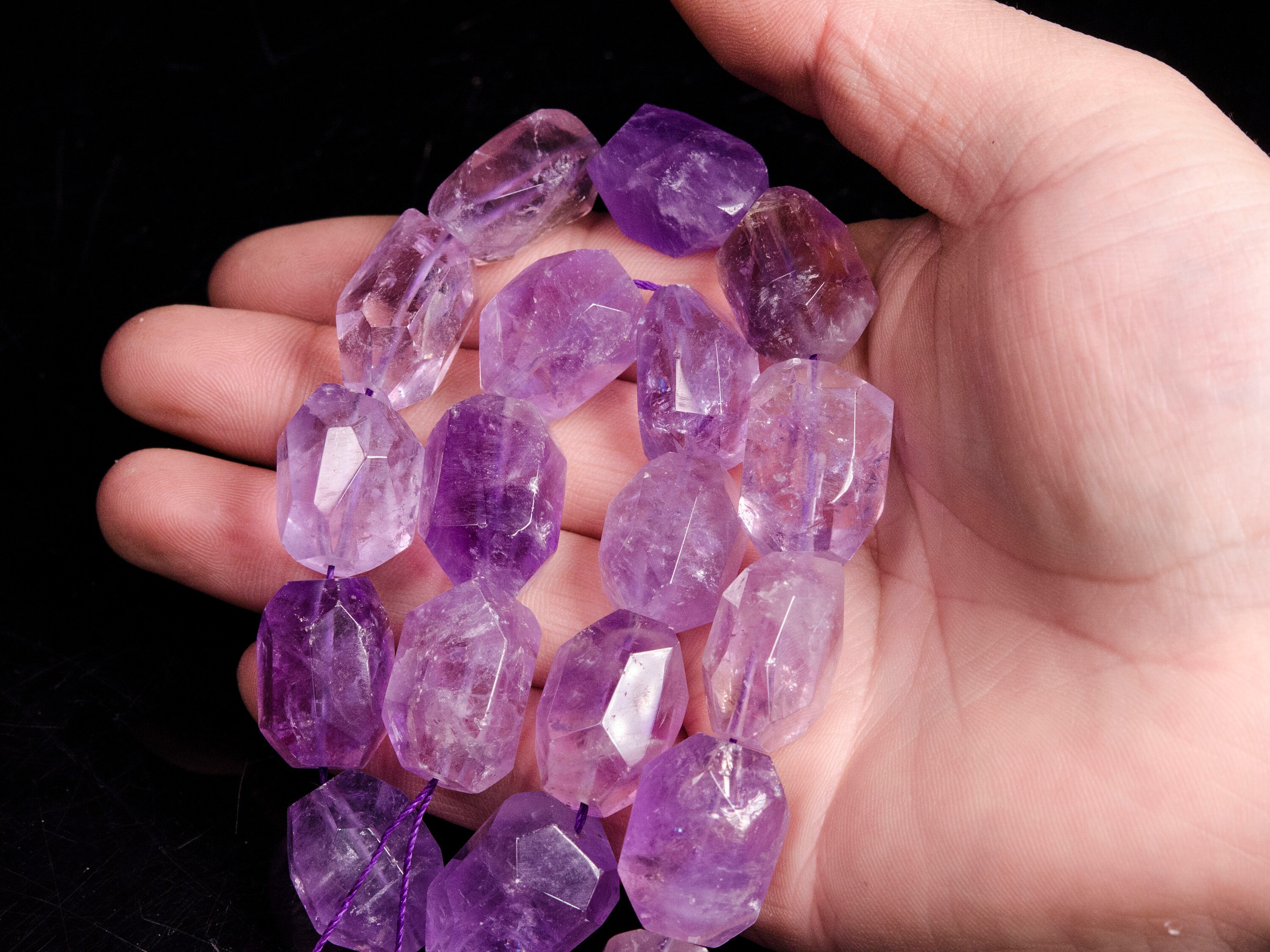 Full Strand Natural Amethyst Crystal Quartz Necklace/amethyst | Etsy