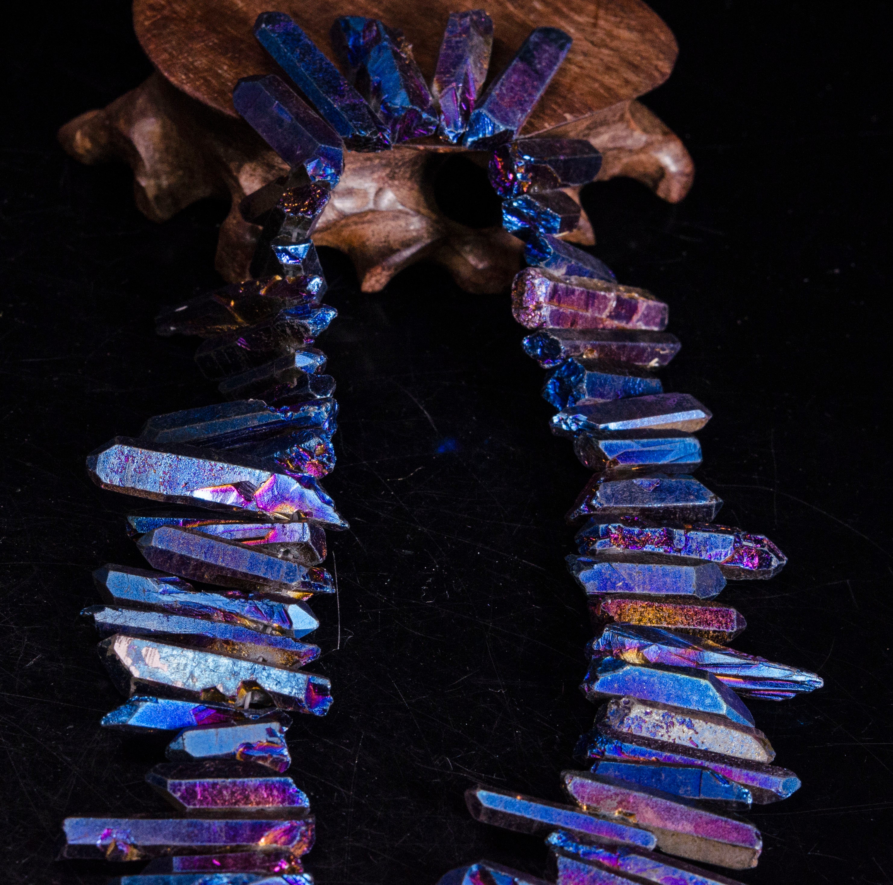 Full Strand Rainbow Blue Aura Quartz Crystal Quartz Beads/rainbow Aura ...