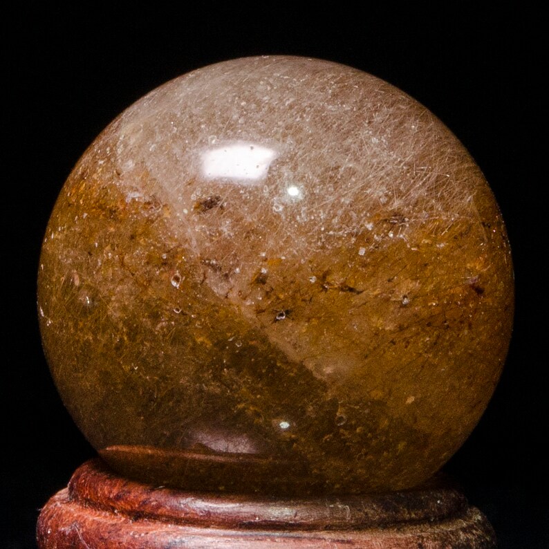 Silver Rutilated Quartz Ball/gold Rutilated Quartz - Etsy