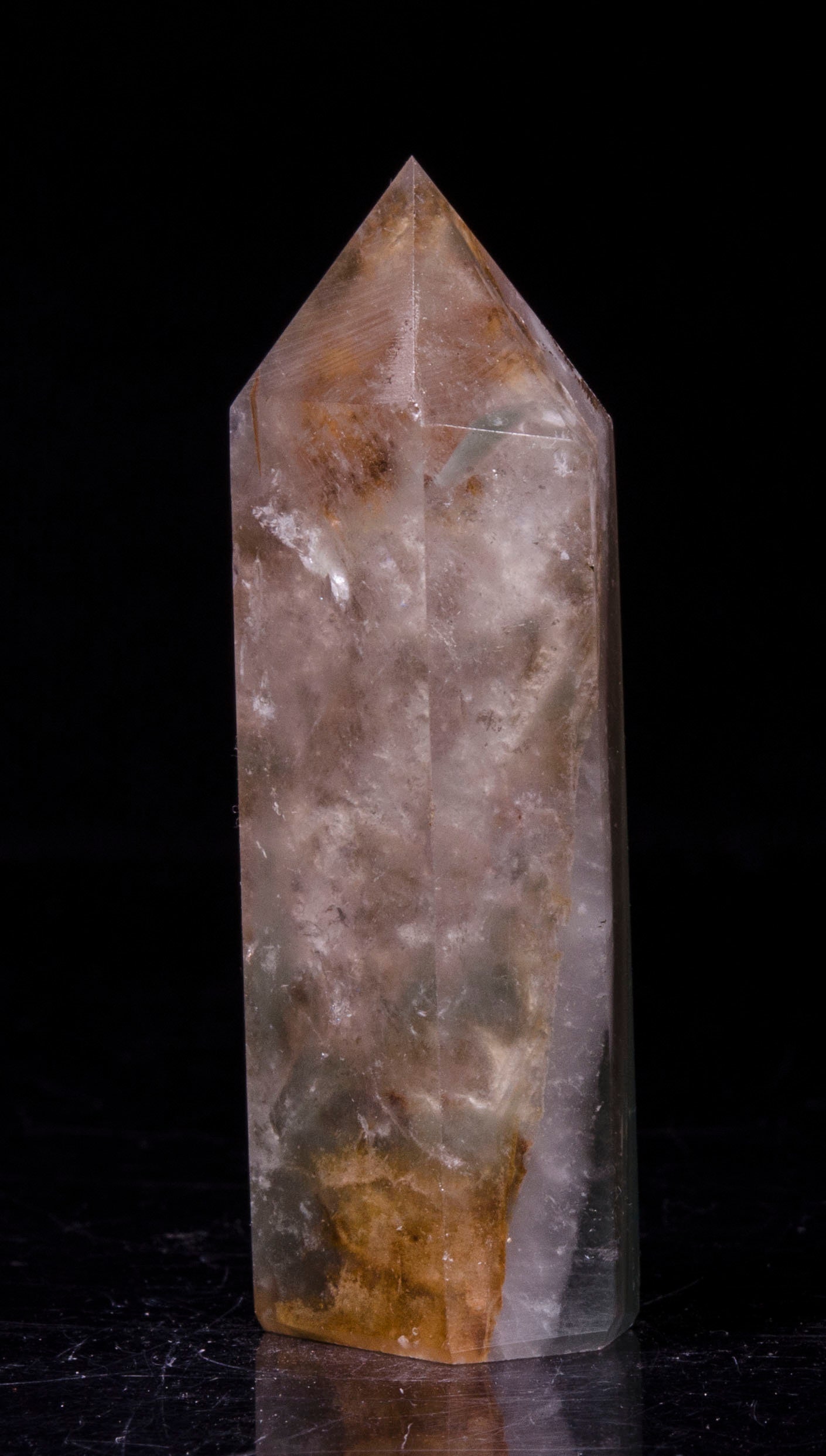Natural Clear Garden Phantom Quartz Crystal Tower Point/energy Crystal ...