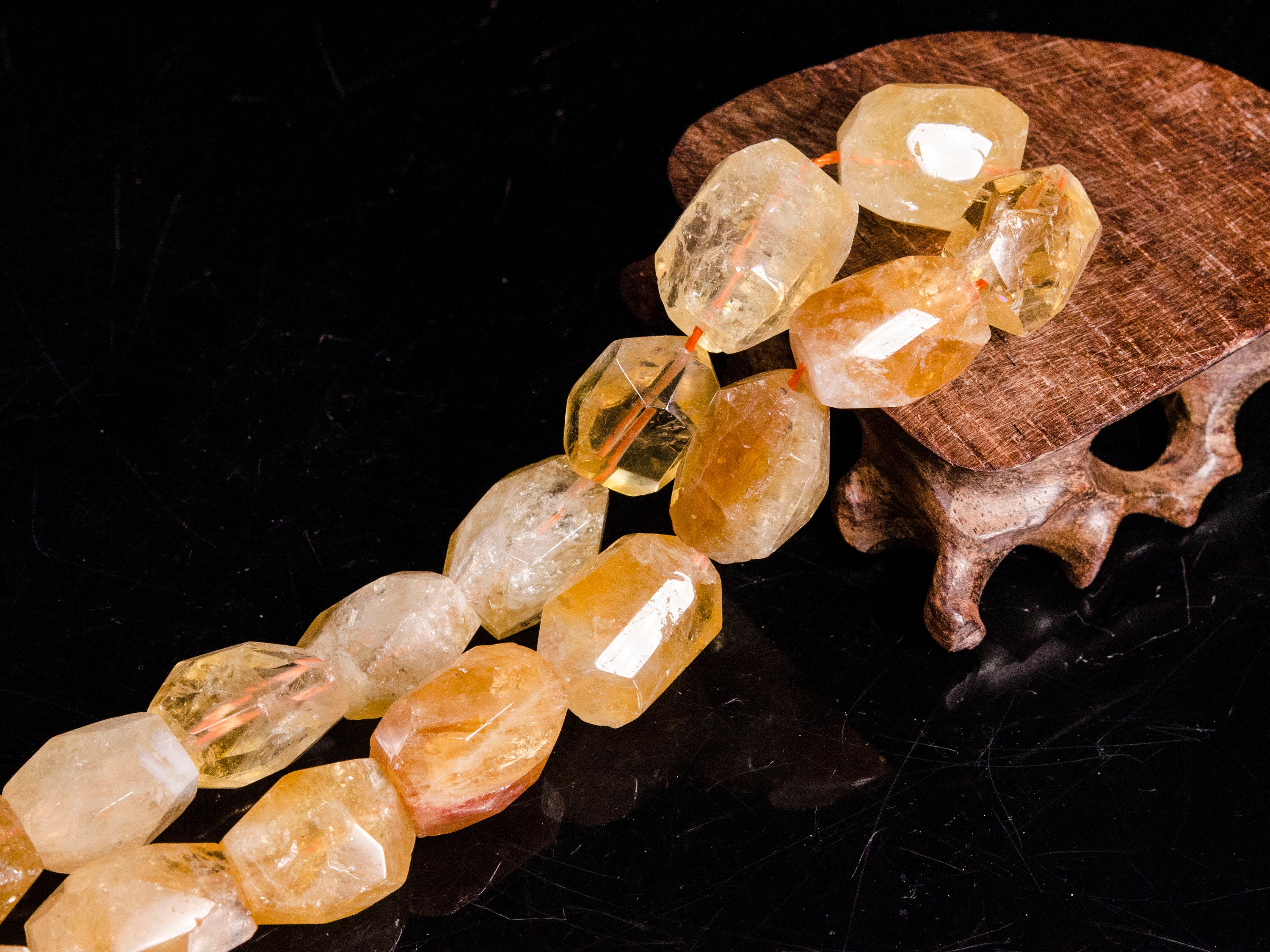 Full Strand Natural Citrine Crystal Necklace/ Citrine Crystal Quartz ...
