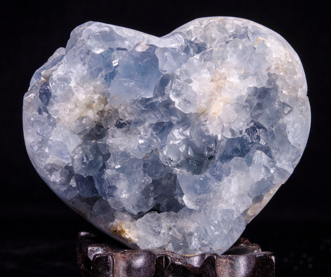 LARGE Blue Celestite Heart Geode/cluster Blue Geode/celestite Heart ...