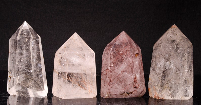 Silver-gold Rutilated Tower-clear Tower-obelisk-healing - Etsy