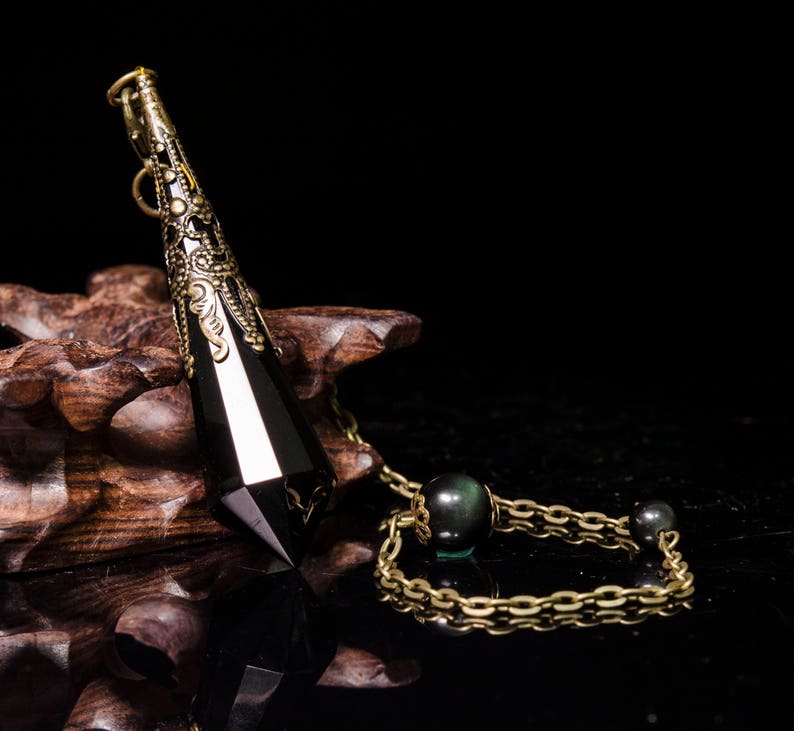 AAAAA Black Obsidian Quartz Pendulum/Dowsing Tool for | Etsy