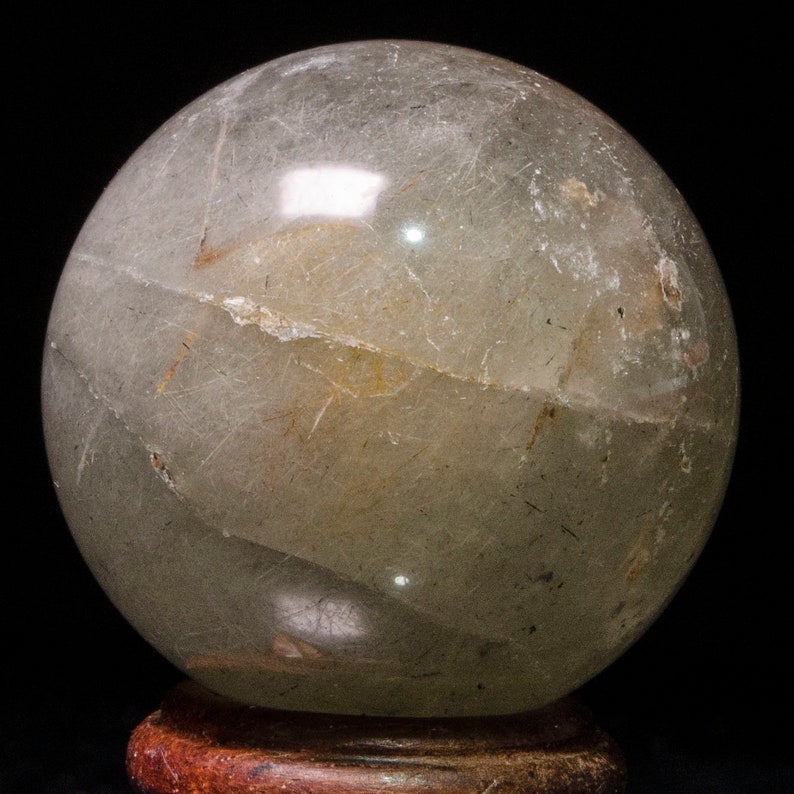 Silver Rutilated Quartz Ball/silver Rutilated Quartz - Etsy
