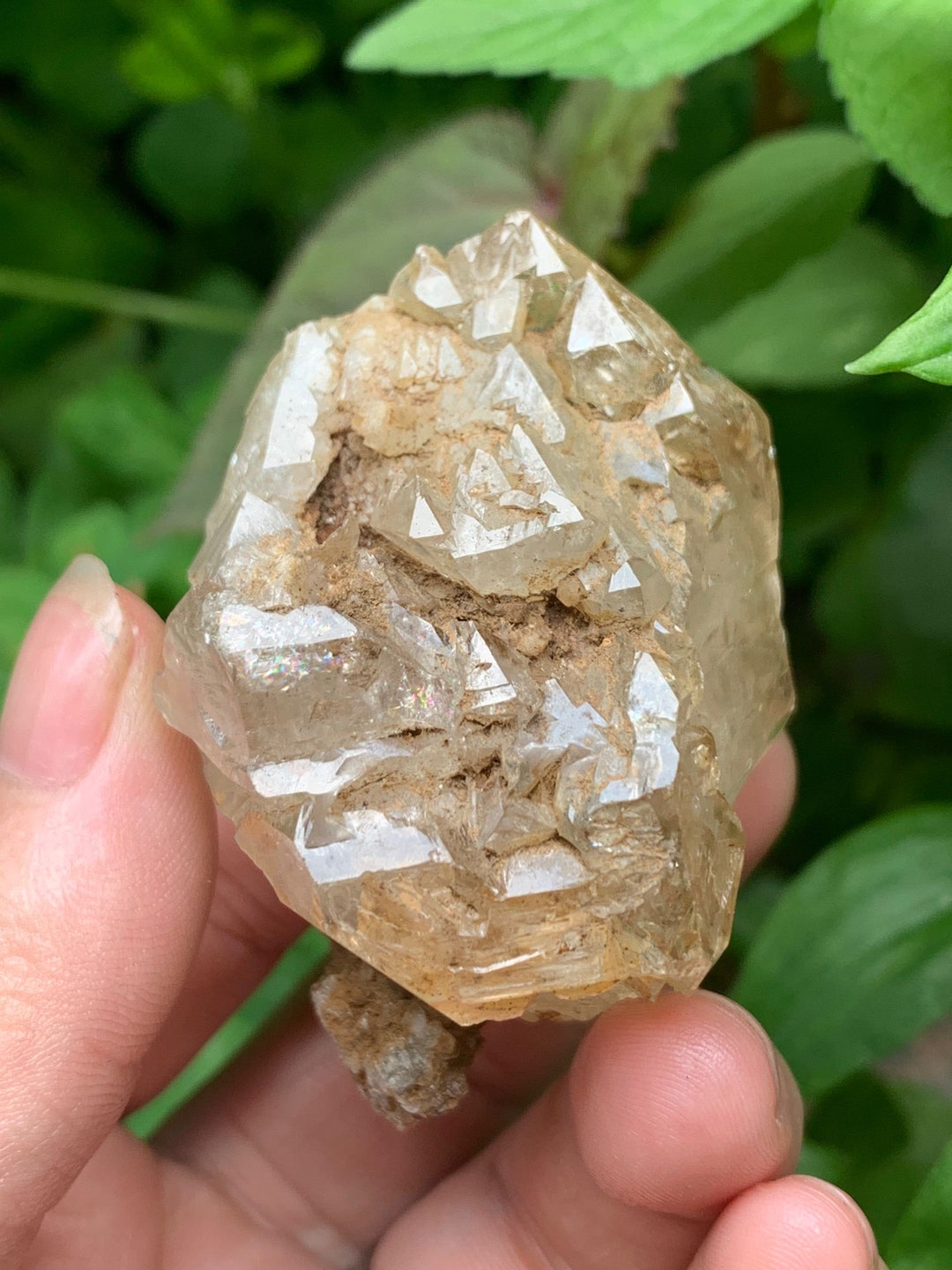 93g Natural Clear Castle Skeleton Quartz Crystal/rainbow Double ...