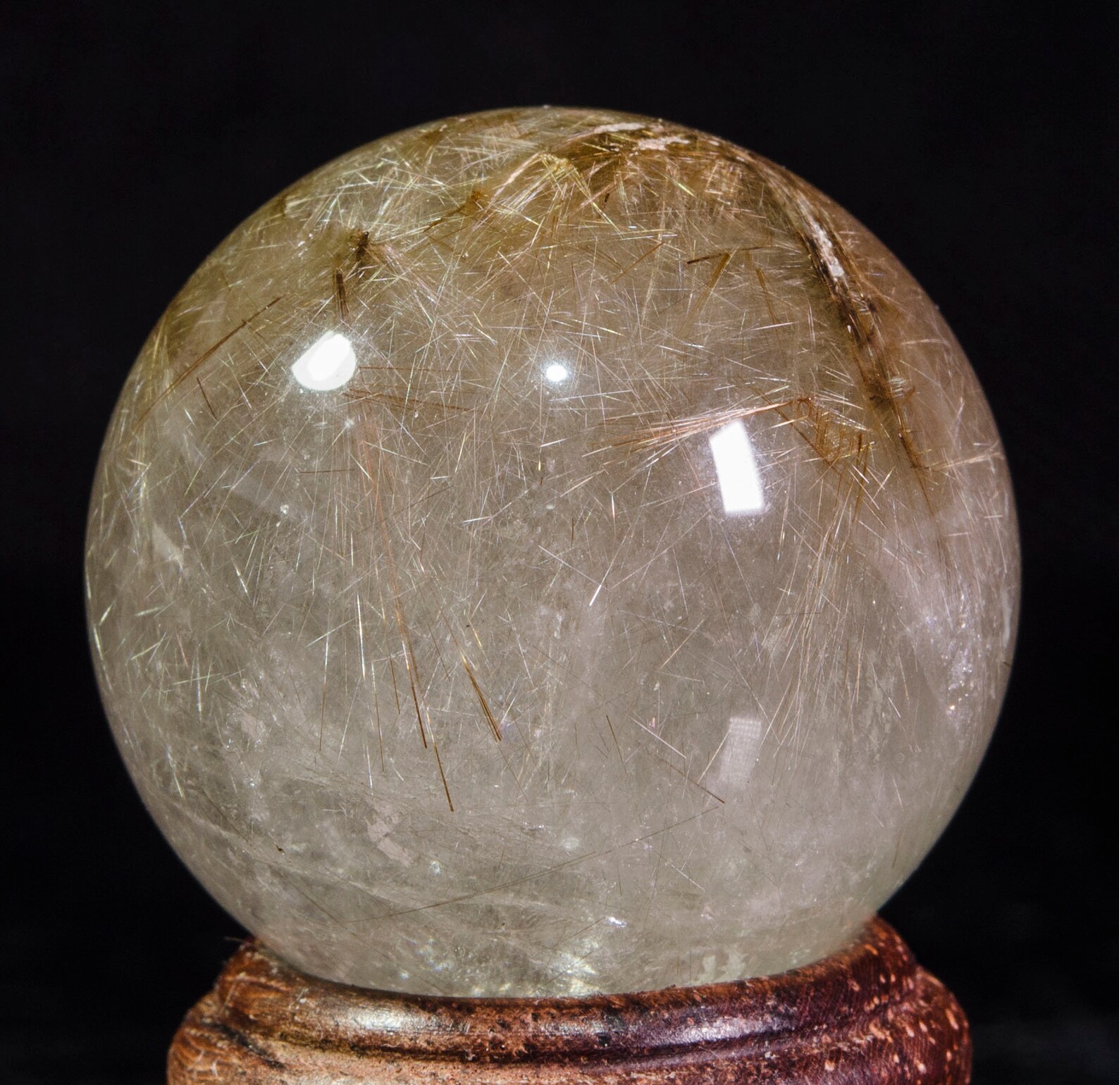 1.36silver Rutilated Quartz Ball/silver Rutilated Quartz - Etsy