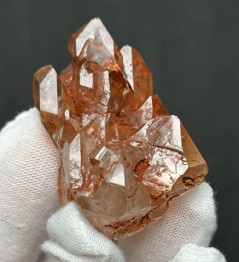 42mm Natural Rainbow Fenster Quartz/red Copper Skeleton Crystal Cluster ...