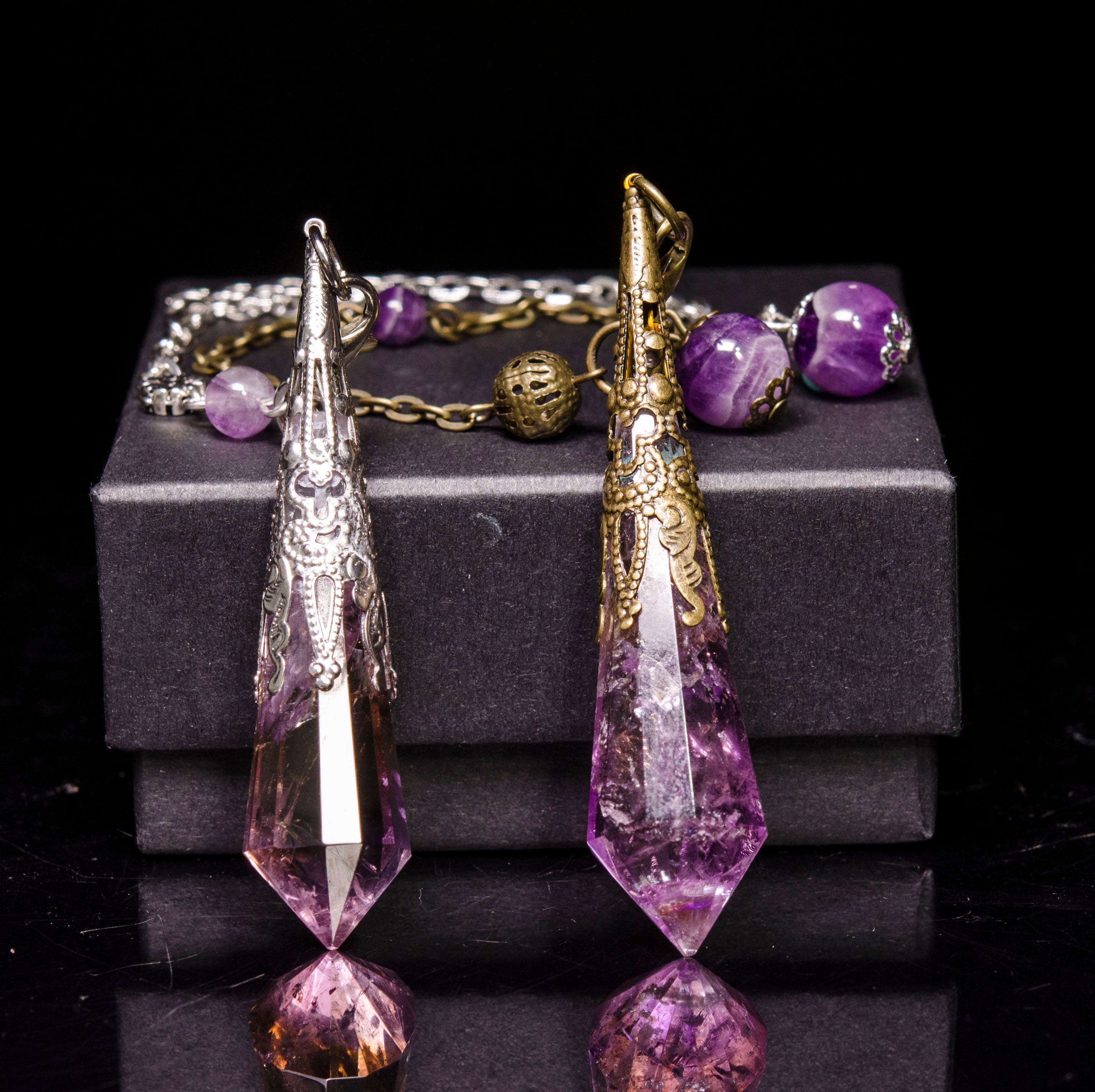 AAAAA Clear Ametrine Pendulum/dowsing Tool for Chakra/reiki/balancing ...