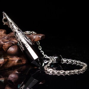 AAAAA Black Obsidian Quartz Pendulum/dowsing Tool for Chakra/reiki/balancing/meditation/crystal ...