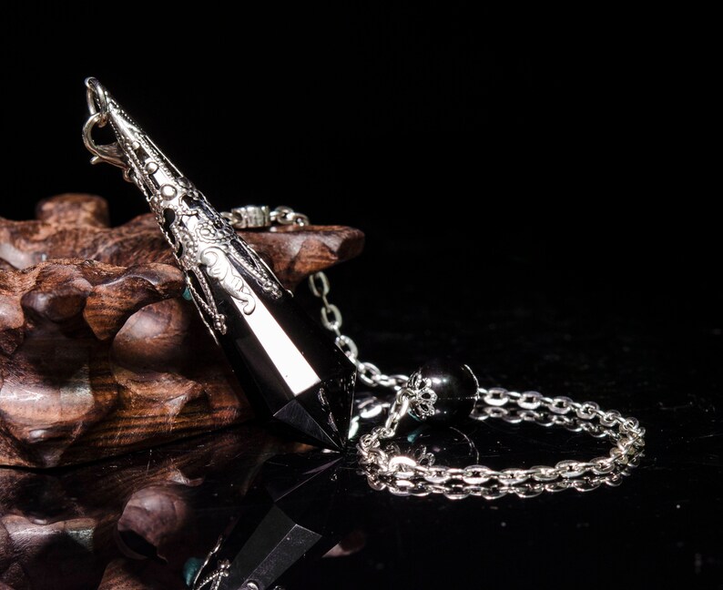 AAAAA Black Obsidian Quartz Pendulum/Dowsing Tool for | Etsy