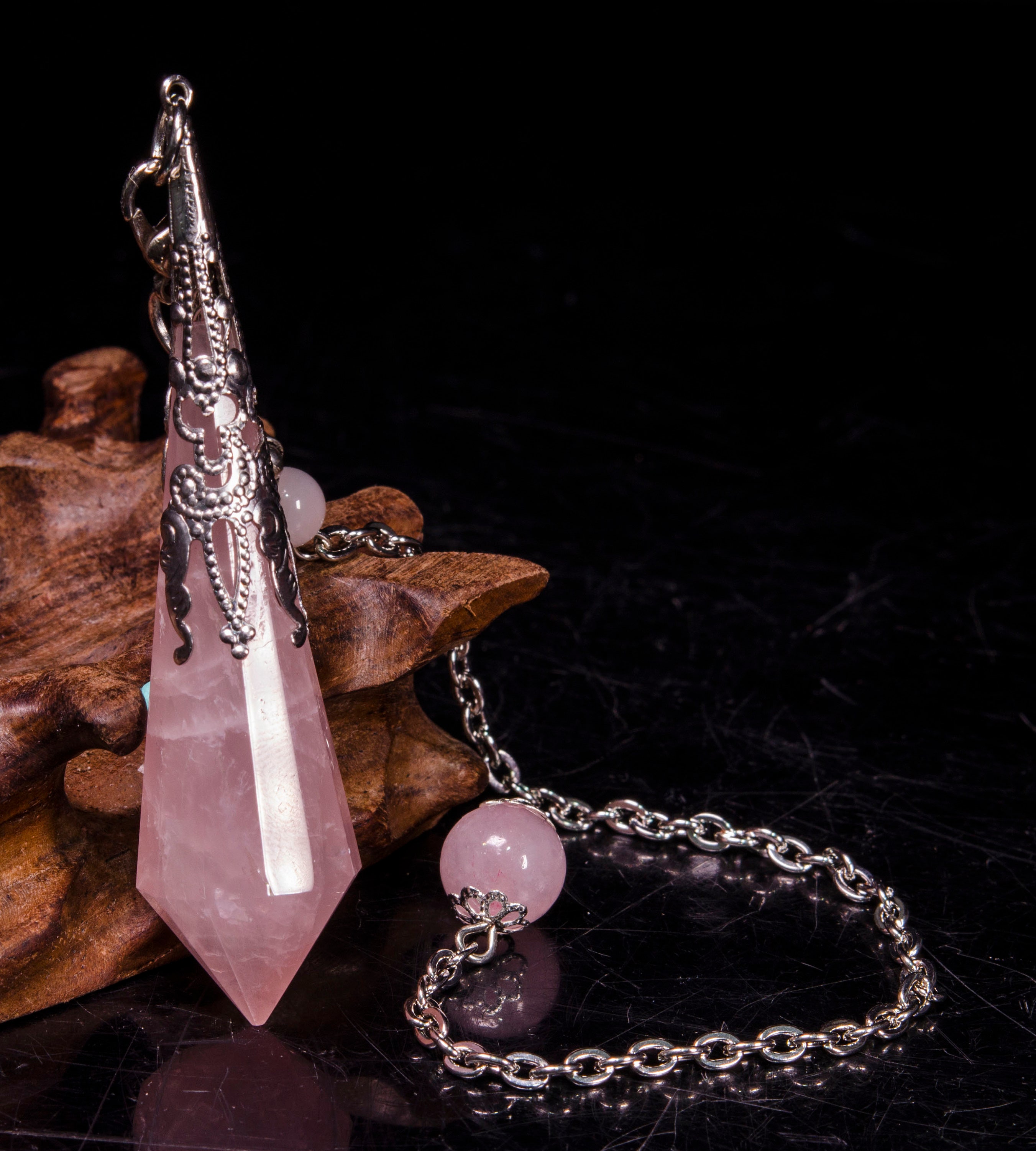 Clear Rose Pendulum/dowsing Tool for Chakra/reiki/balancing/meditation ...