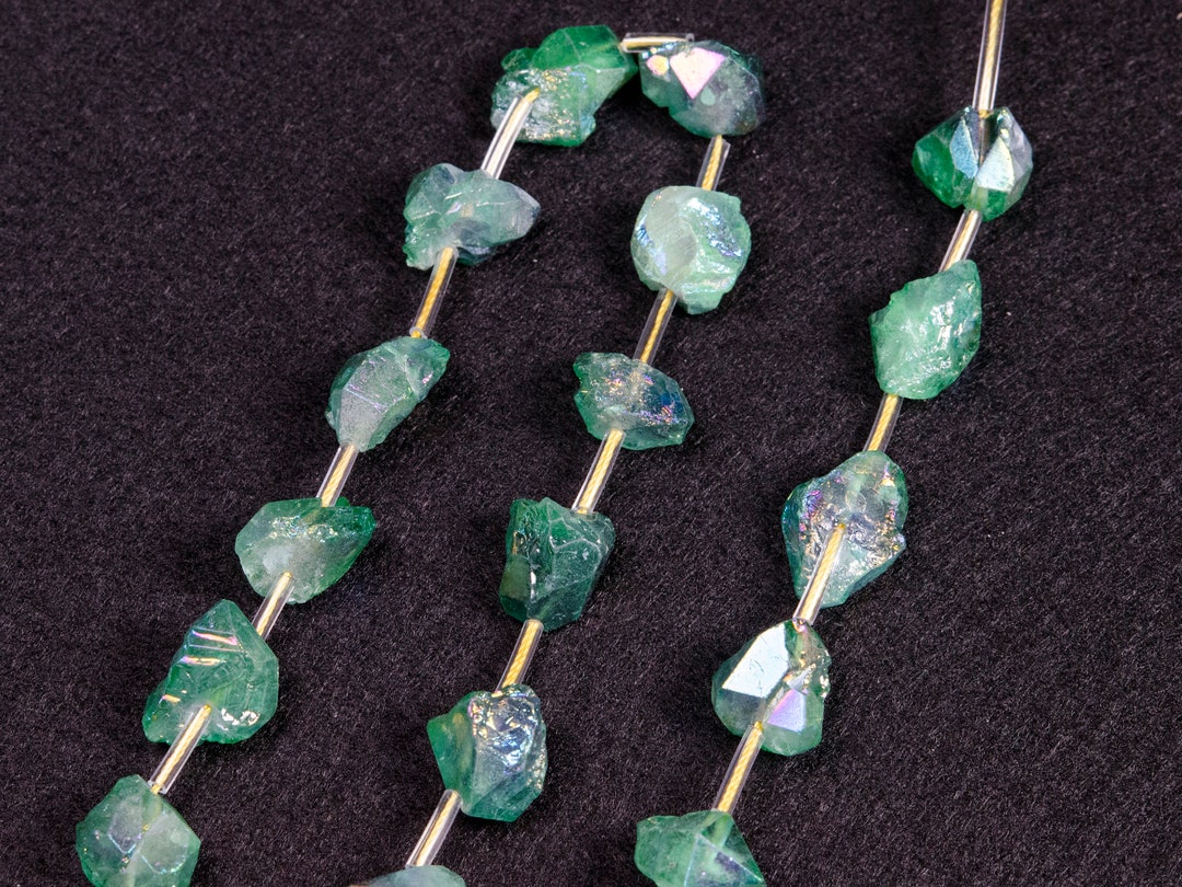 Green Aura Titanium Amethyst Crystal Beads/pendant/necklace/jewelry ...