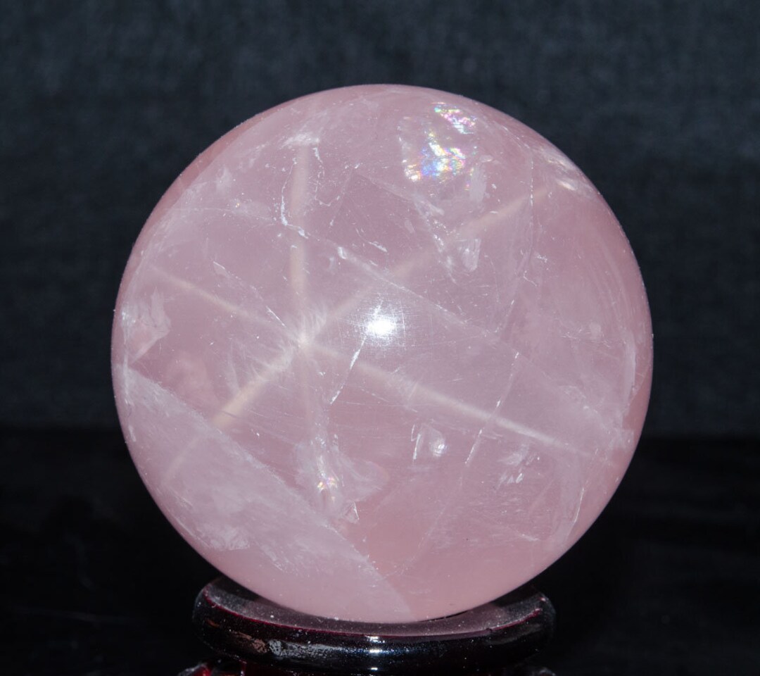 Rainbow Pink Starlight Ball,rose Quartz Crystal Sphere/pink Rose ...