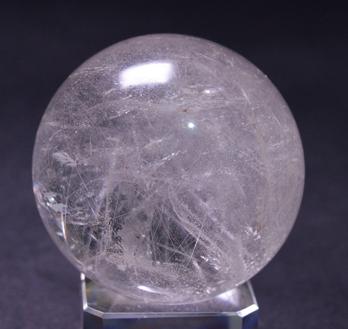 Best Clear Silver Rutilated Quartz Crystal Sphere/energy - Etsy