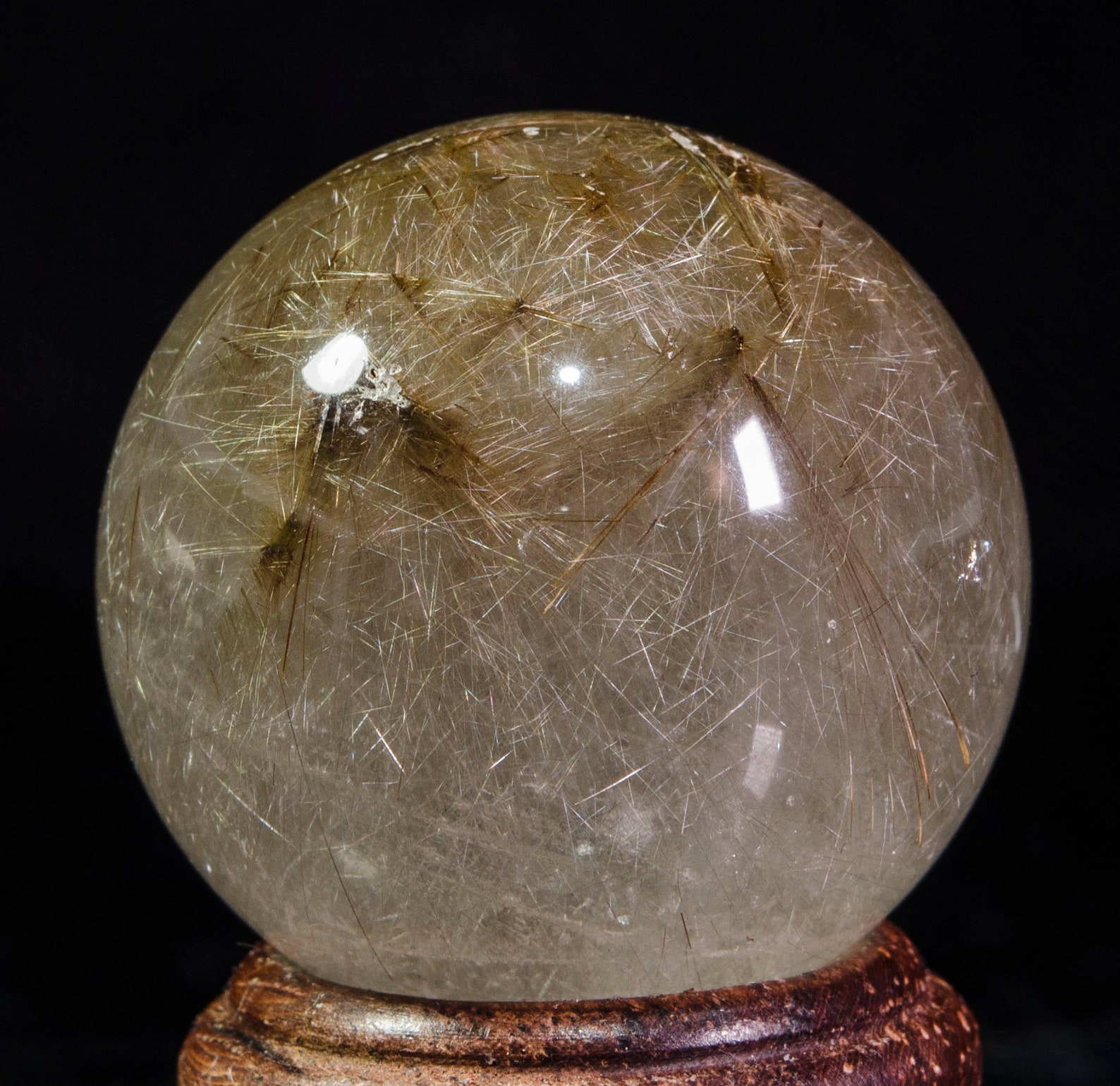 1.36silver Rutilated Quartz Ball/silver Rutilated Quartz - Etsy