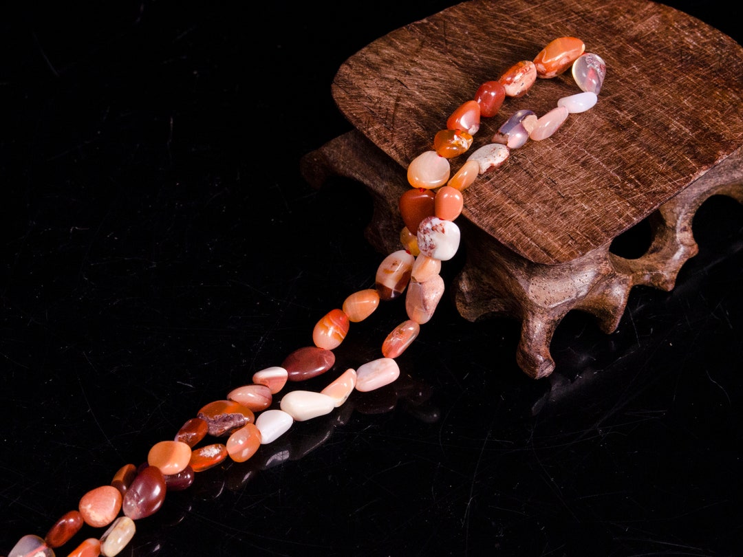 Full Strand Natural Red Agate Crystal Quartz Necklace/red Agate Quartz ...