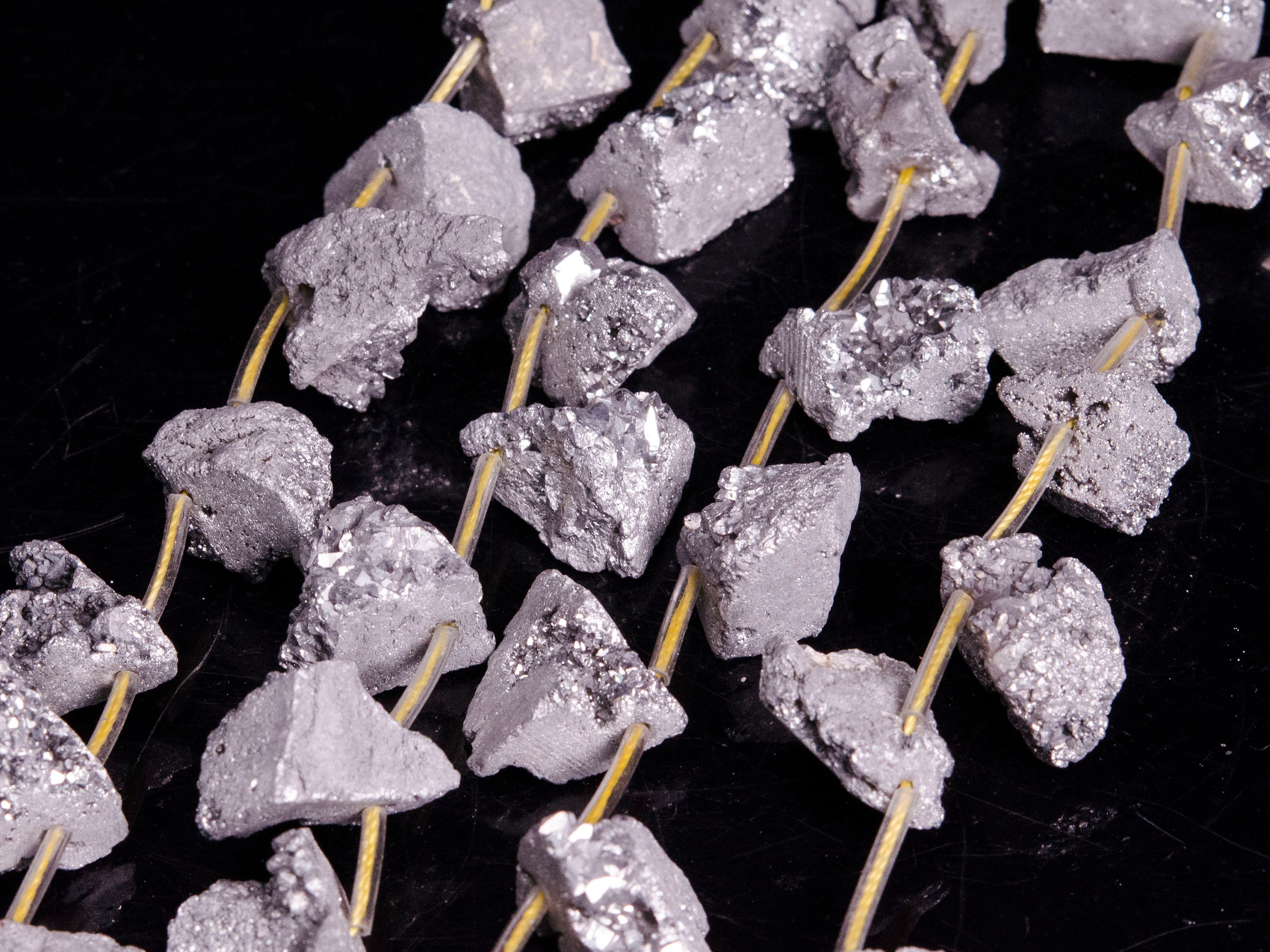 Full Strand Sliver Aura Quartz Crystal Quartz Bead/Rainbow | Etsy