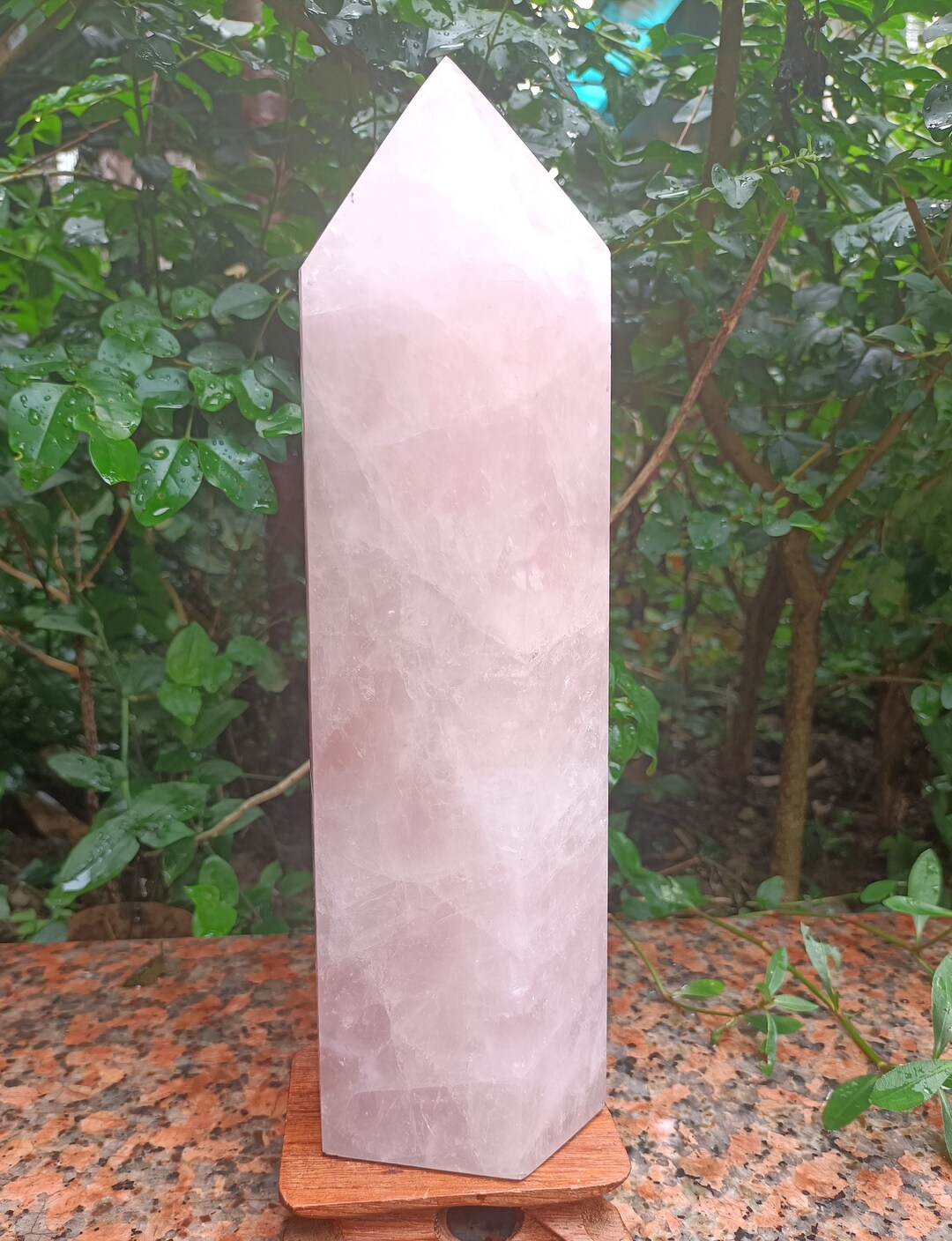 Large Natural Rose Quartz Crystal Tower/big Pink Crystal Wand/huge Rose ...