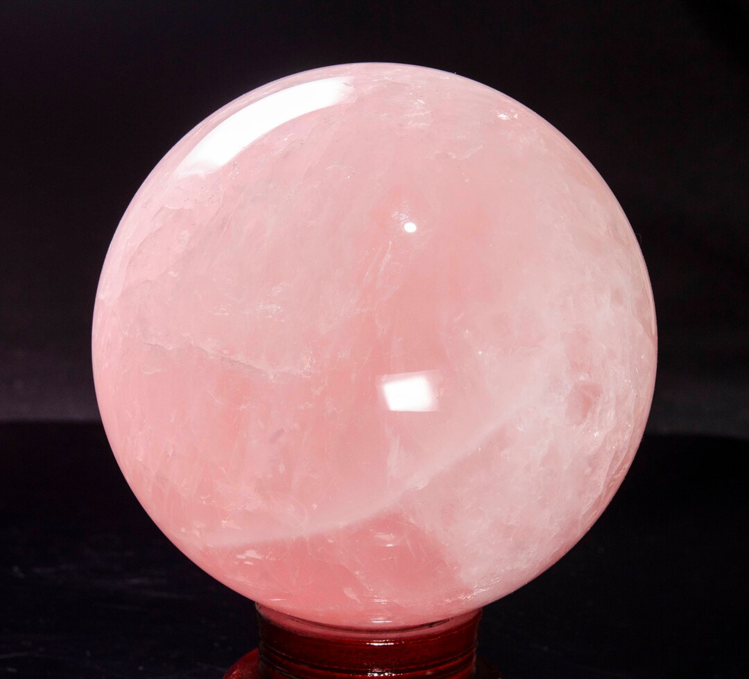 6.8"extra Large Rose Quartz Crystal Sphere/pink Rose Crystal Ball ...