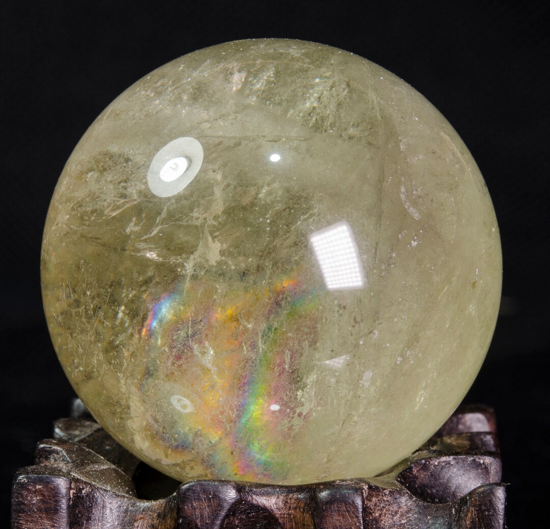 1.8"large Natural Rainbow Citrine Sphere/yellow Quartz Ball/citrine ...