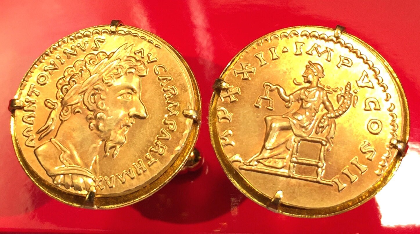 Ancient Roman Marcus Aurelius Aureus 168 AD Rome Gold Plated Coin ...