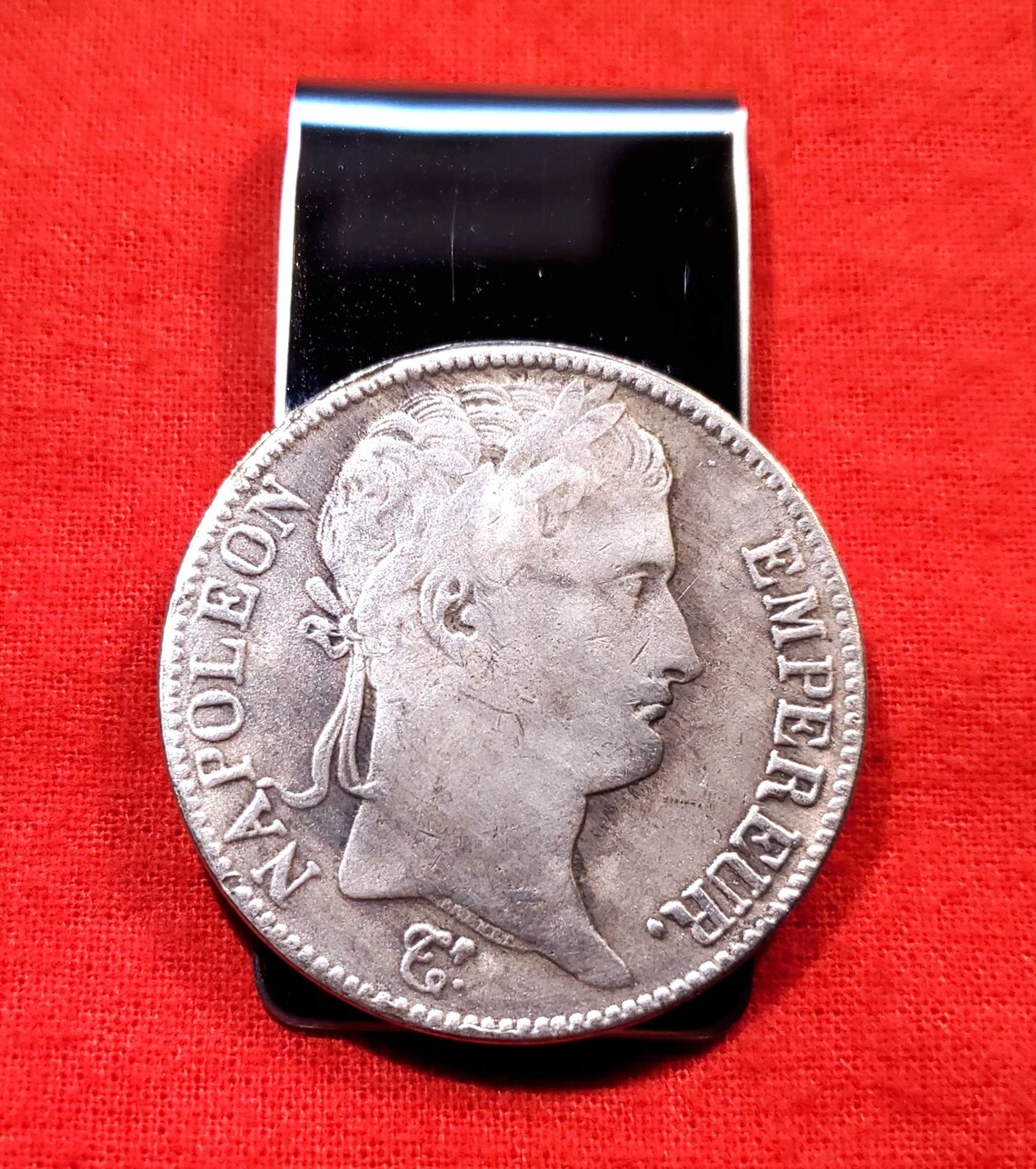 French Emperor Napoleon Bonaparte France Silver Tone Coin Money Clip ...