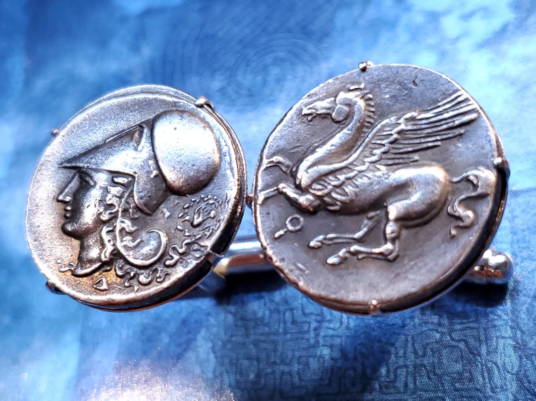 Pegasus Mythical Flying Horse Goddess Athena Ancient Greek Coin ...