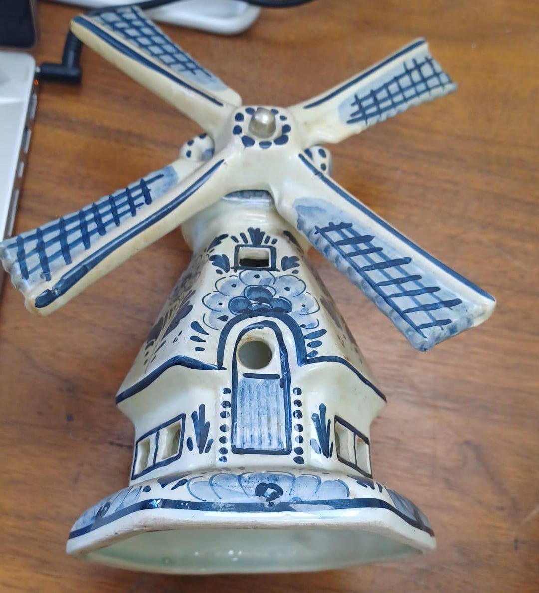 Hand Painted Delft Holland Ceramic Blue/white Spinning Windmill - Etsy