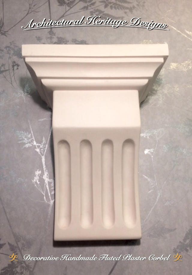 2 X Decorative Handmade Victorian Fluted Plaster Corbels - Etsy UK