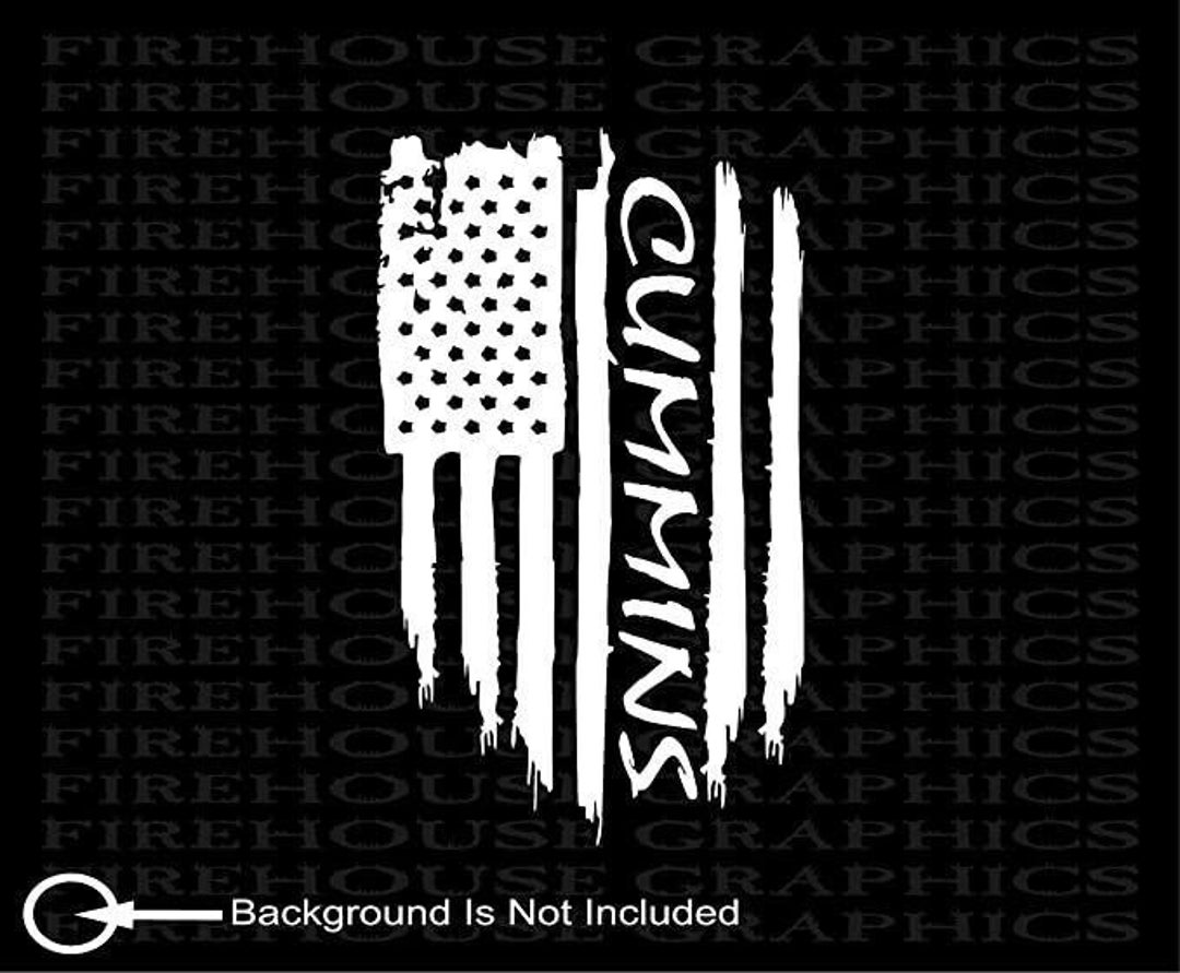 Cummins Turbo Diesel American Flag Window Sticker Decal - Etsy