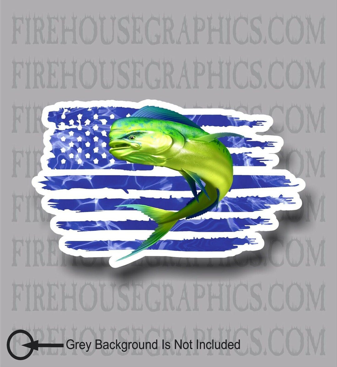 American Flag Mahi Mahi Dorado Dolphin Fish Fishing Sticker Decal - Etsy