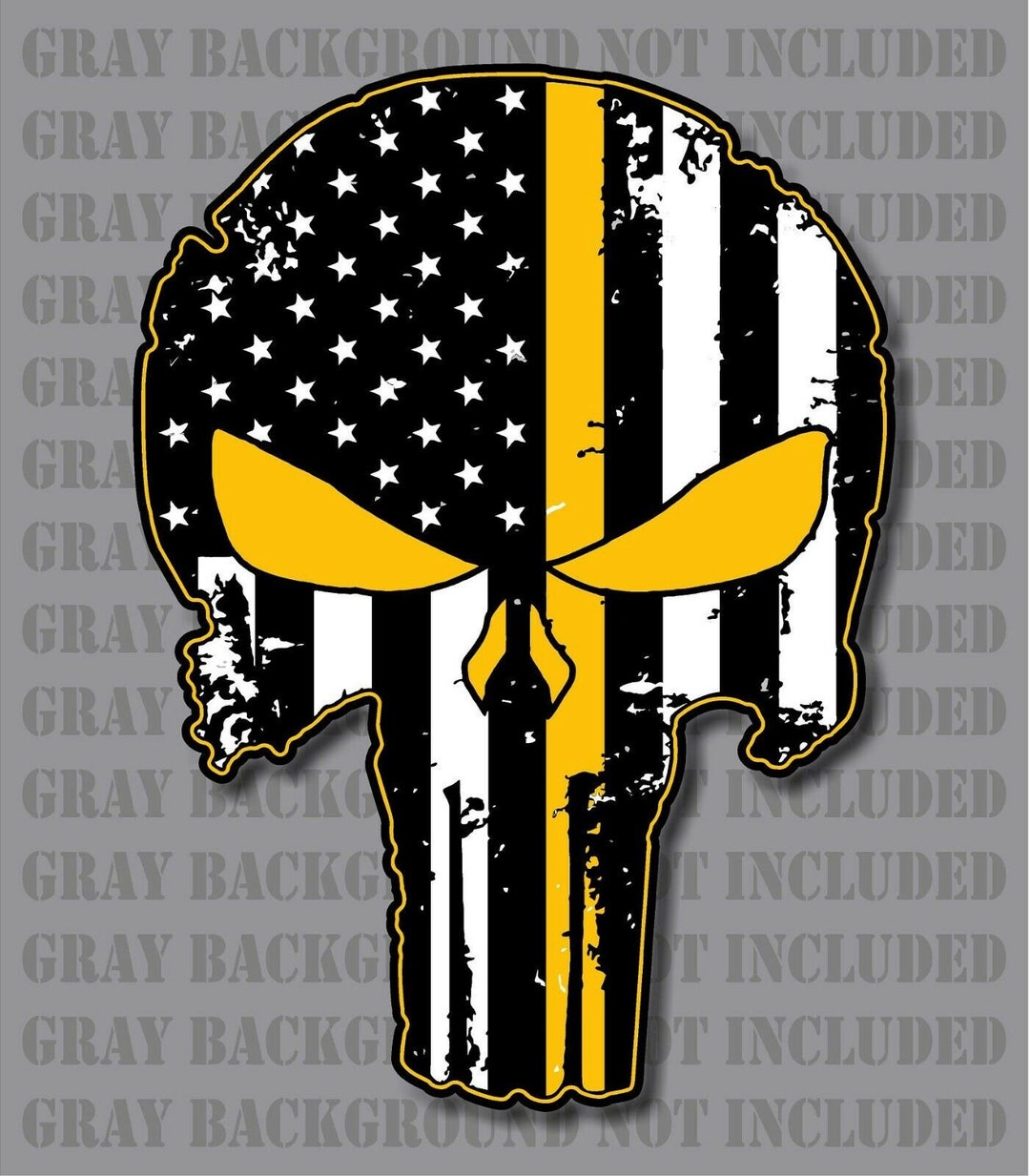 Thin Yellow Line Skull American Flag Tow Wrecker Truck Recovery Decal ...