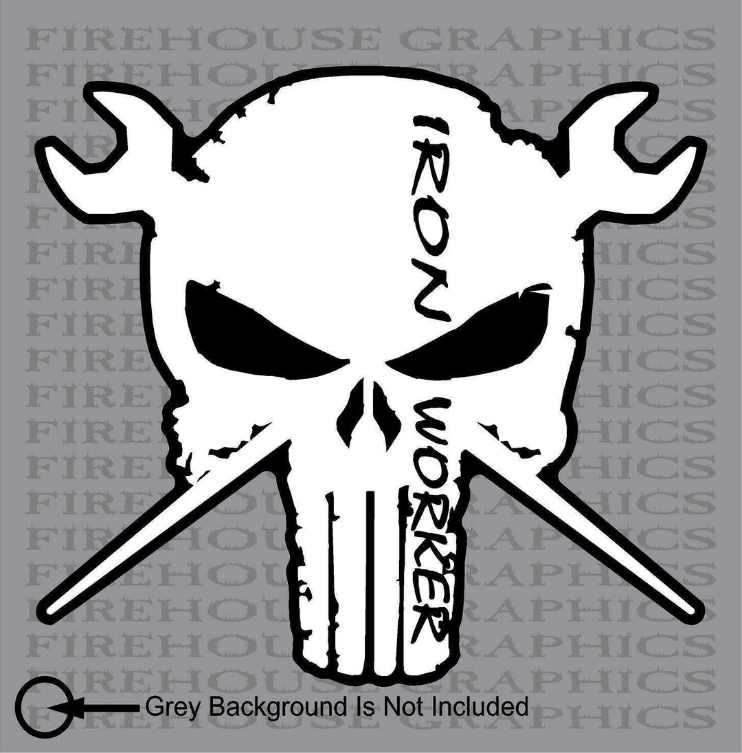 Ironworker Steelworker Skull Window Vinyl Sticker Decal - Etsy