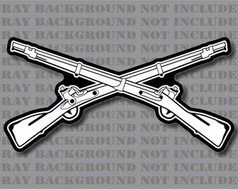 US Army Infantry Crossed Rifles Insignia Vinyl Decal Big © 2013 Laced ...