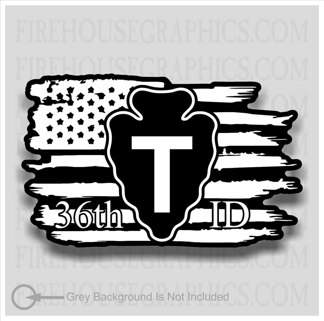 36th Infantry Division Arrowhead US Army American Flag Veteran Sticker ...