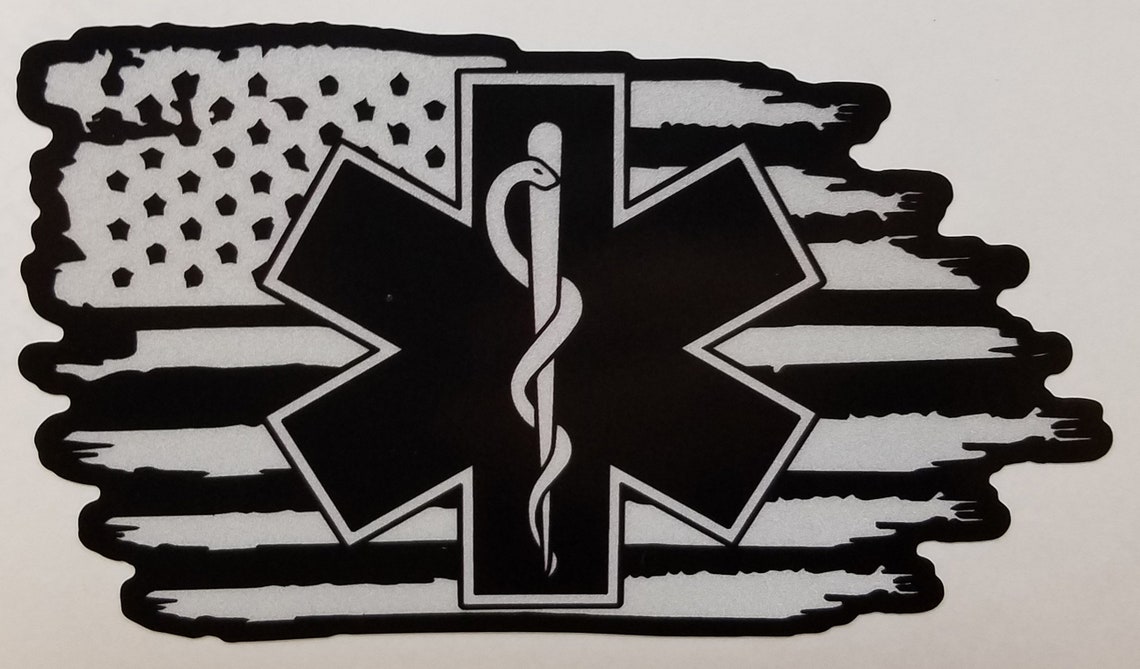 Reflective American Flag EMS Star of Life EMT Paramedic Medic | Etsy