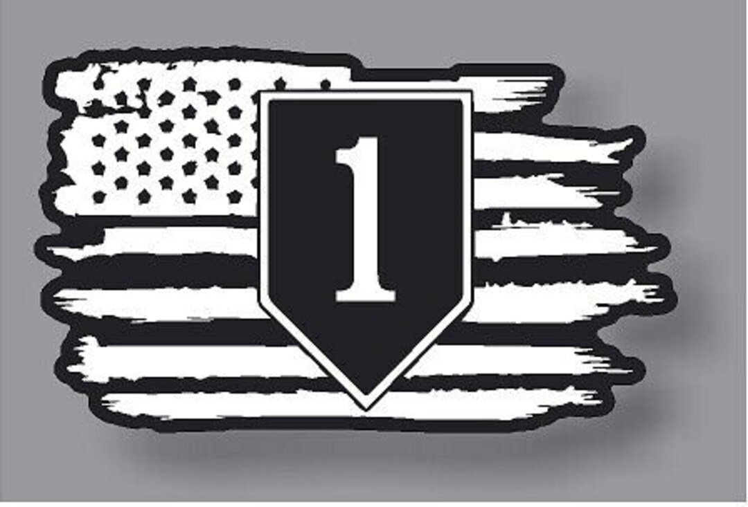 US Army 1st Infantry Division Red One American Flag Sticker Decal - Etsy