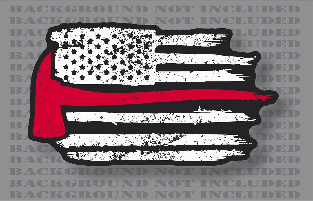American Flag Thin Red Line Firefighter Halligan Axe Decal Sticker - Etsy