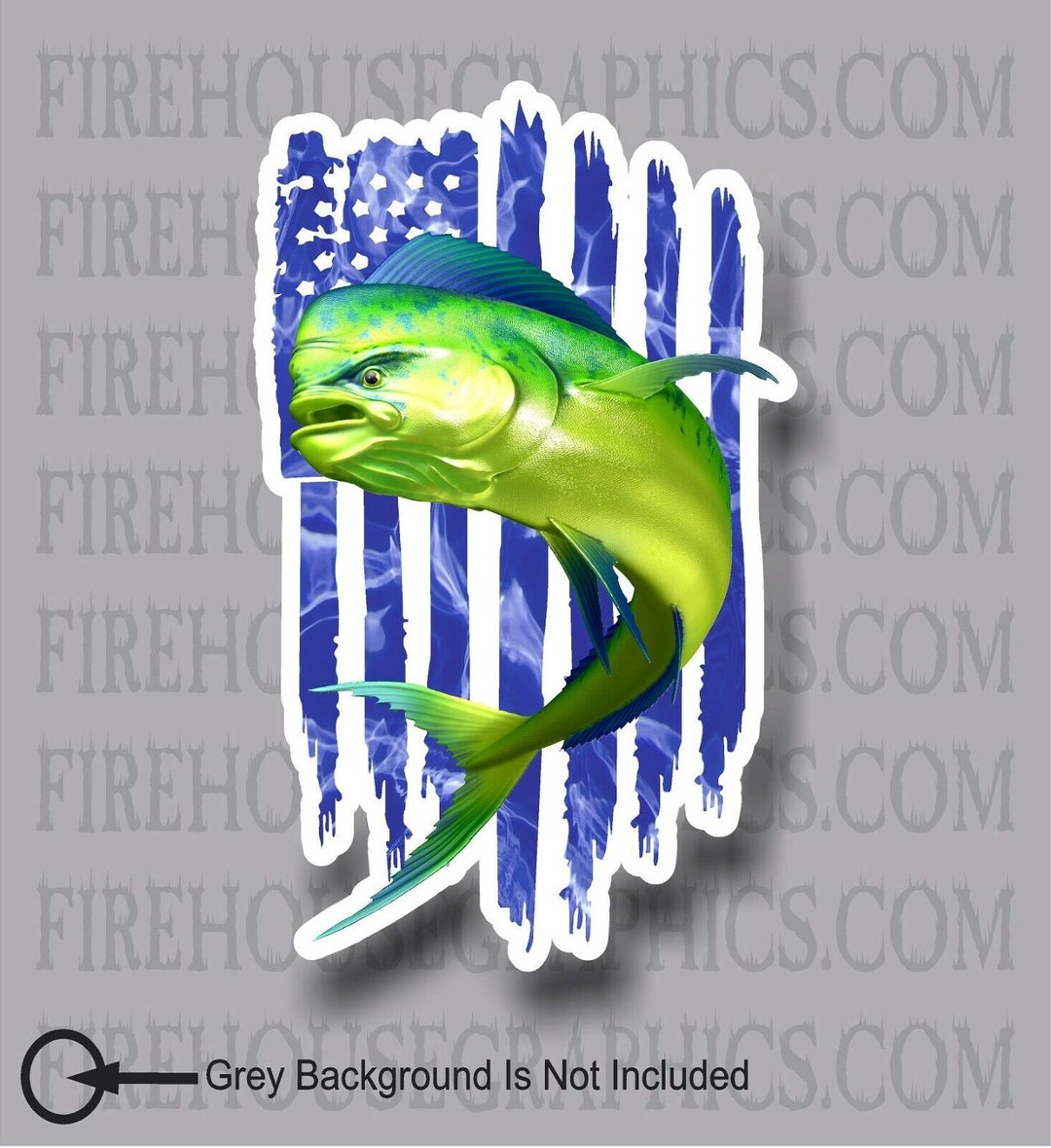 American Flag Mahi Mahi Dorado Dolphin Fish Fishing Sticker Decal - Etsy