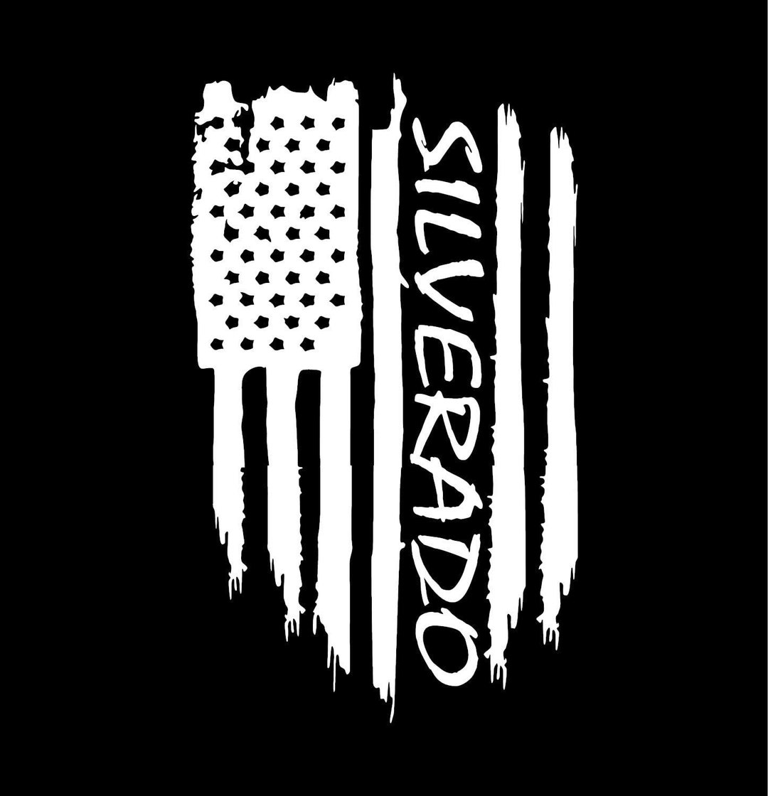 Chevy Silverado American Flag Decal Sticker - Etsy