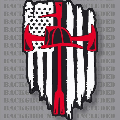 Thin Red Line Firefighter State Outline Vehicle Decal. Vinyl - Etsy