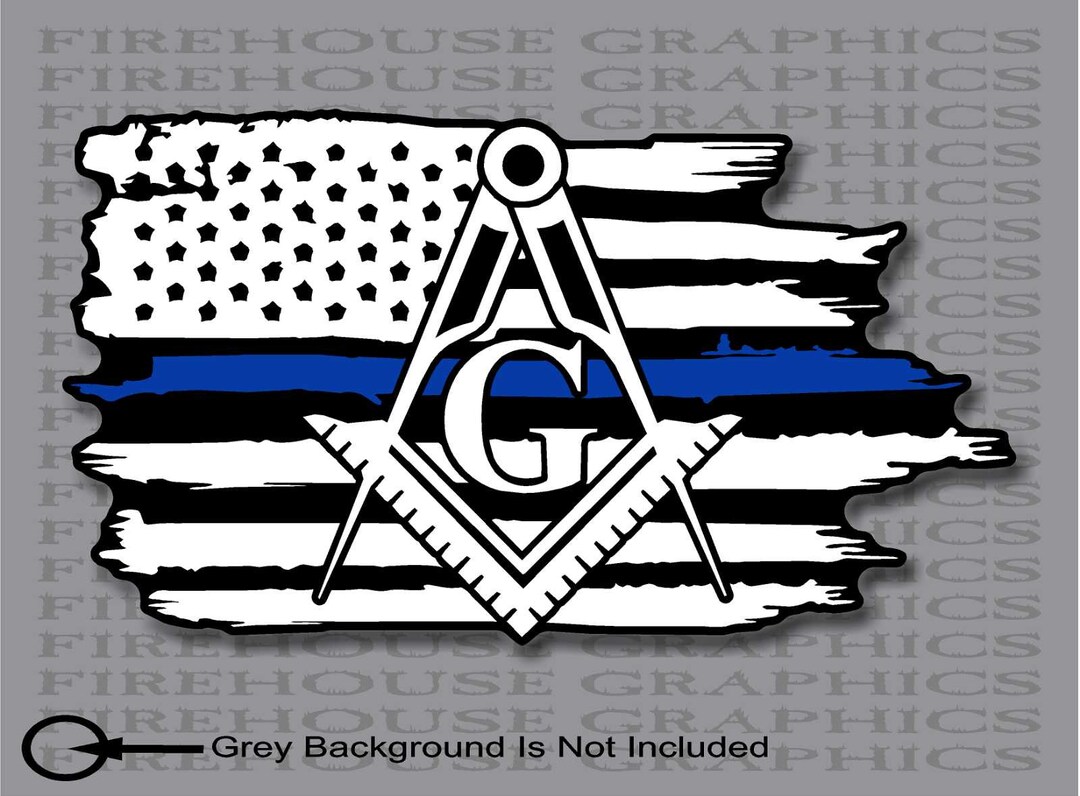 Thin Blue Line Police Mason Masonic American Flag Sticker Decal - Etsy