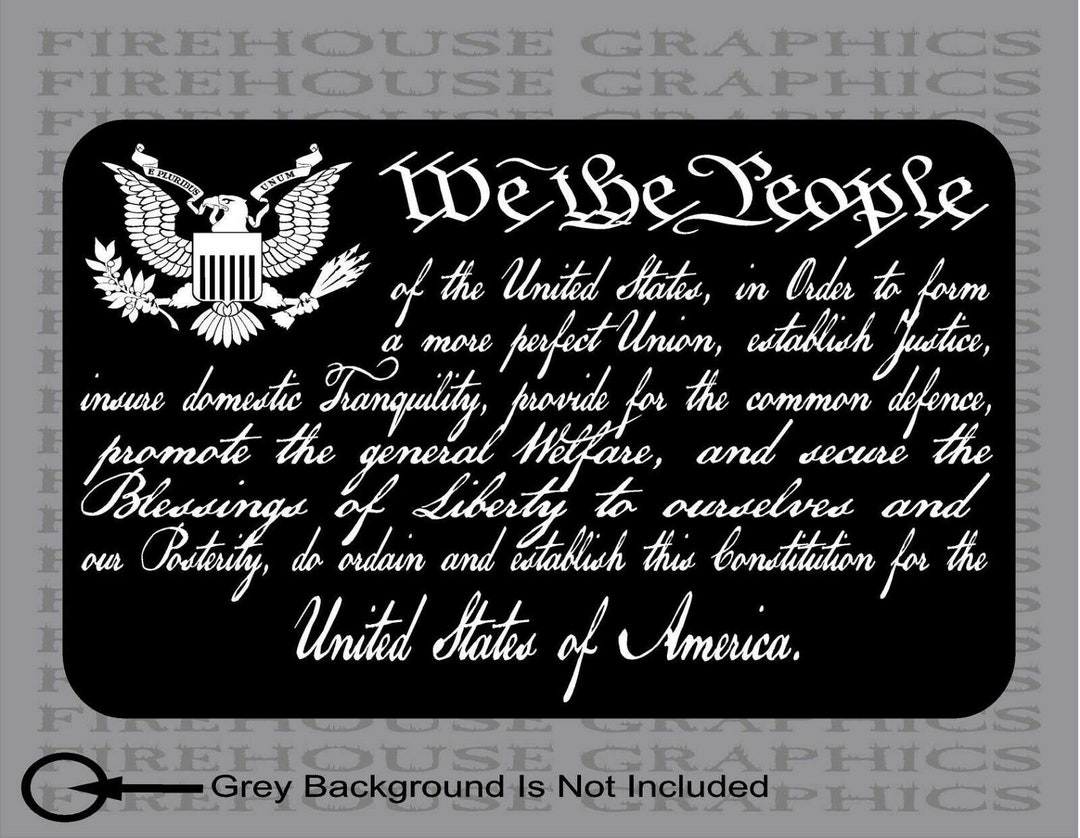 American Flag Constitution We the People Preamble 2a Veteran Sticker ...