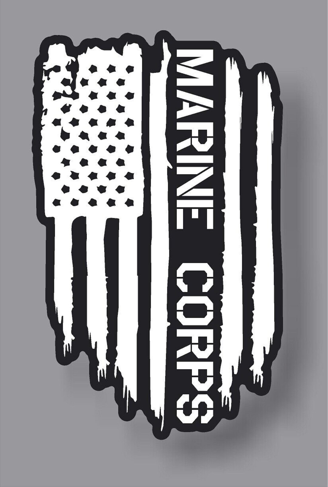 USMC Marine Corps Veteran American Flag Military Sticker Decal - Etsy